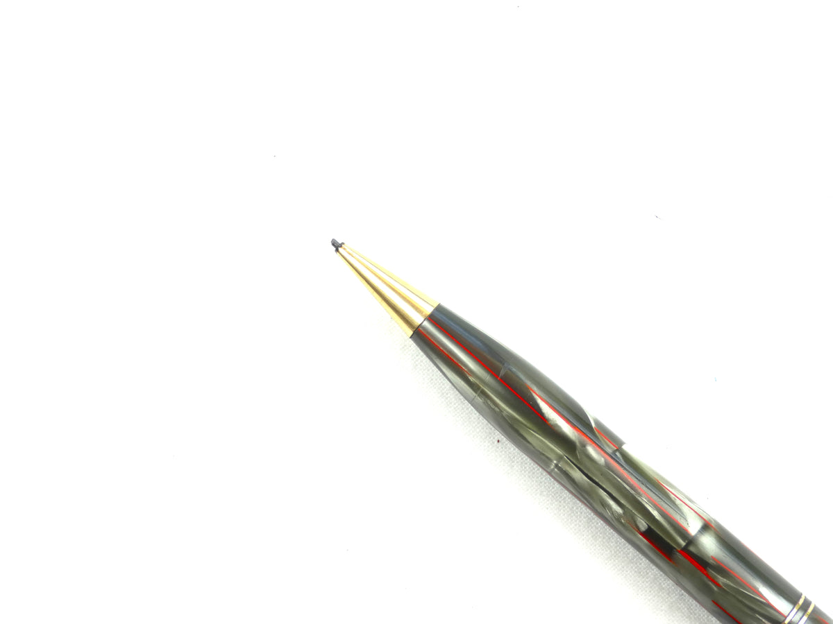 Waterman's Ideal Pencil. Marbled Pearl and Red Streaks. – Collectablepens